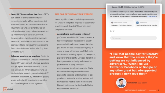 Understanding SearchGPT, best practices for visibility. NP Digital