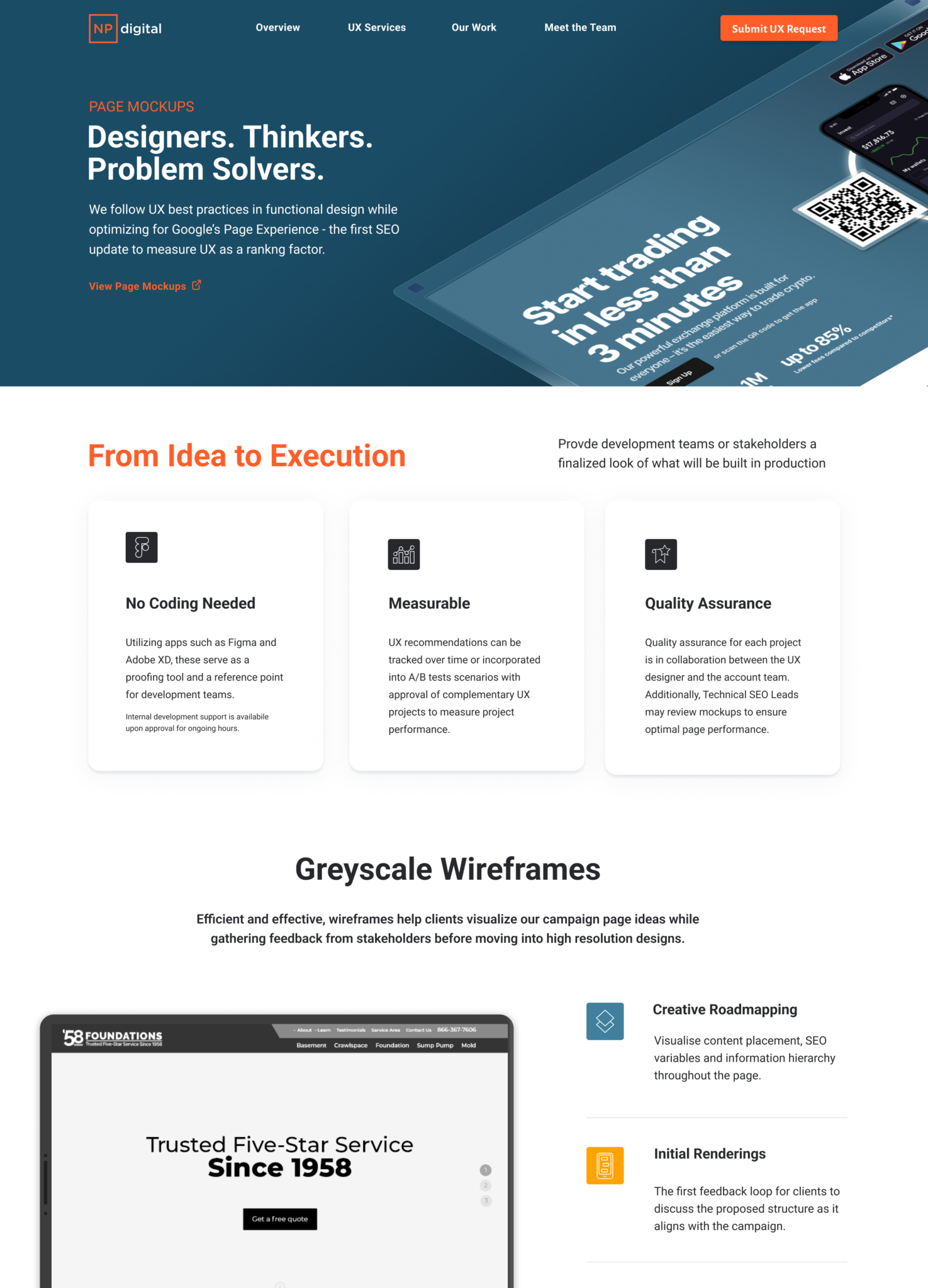 Front end development strategy and agency services. NP Digital